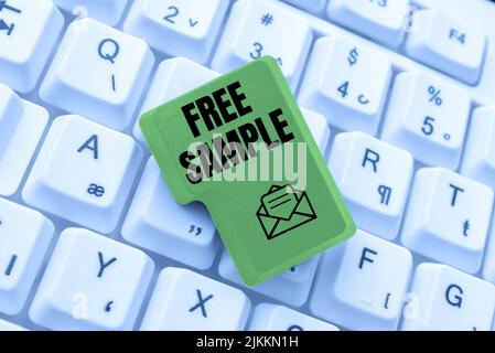 Inspiration showing sign Free Sample, Concept meaning portion of ...