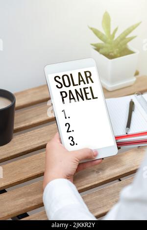 Inspiration showing sign Solar Panel. Conceptual photo designed to ...