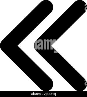 Double arrows glyph icon. Fast forward right arrowhead. Rewinding button. Navigation pointer ...