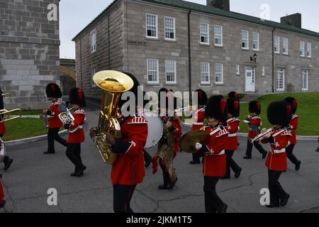 A group of marching Canadian guards in Quebec City, Canada Stock Photo ...