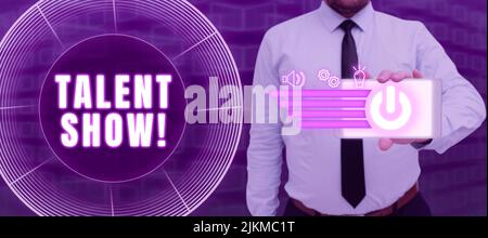 Text caption presenting Talent Show. Concept meaning Competition of ...