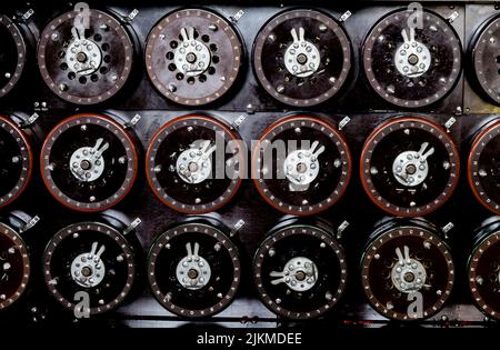 Indicator dials from the famous 'Bombe' machine at Bletchley Park used ...