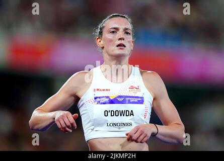 Jade O'Dowda competing in the women's 800m heptathlon at the ...