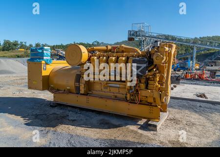 Mackay, Queensland, Australia - 7th June 2022: Diesel generator in an ...