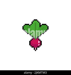 Radish pixel art. vegetable garden plant 8 bit. pixelated Vector ...