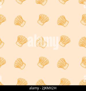 Chef hat engraved seamless pattern. Kitchen small element in hand drawn ...