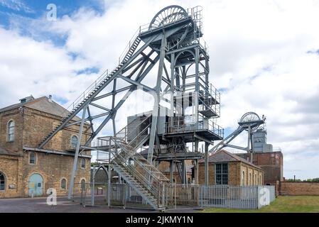 Mine shaft at entrance to Woodhorn Museum, QE Country Park, Ashington ...