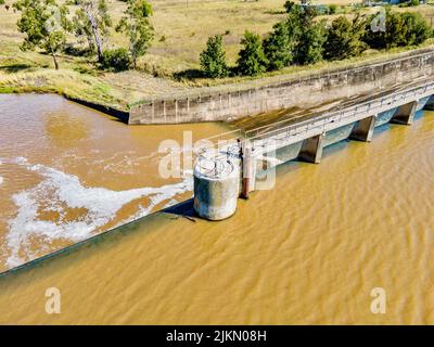 An aerial view of Lake Inverell Reserve in New South Wales, Australia ...
