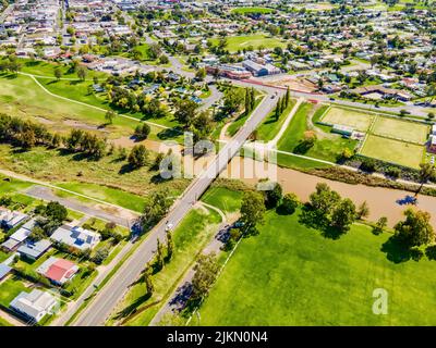 An aerial view of Inverell town in New South Wales, Australia Stock ...