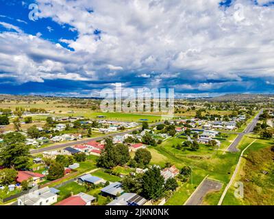 An aerial view of Inverell town in New South Wales, Australia Stock ...