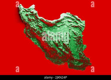 Iran Map realistic Iran 3d map Color texture and Rivers 3d illustration ...
