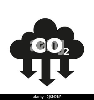 CO2 yellow triangular warning sign, carbon dioxide warning sign, vector ...