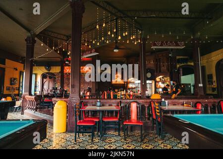 inside Club La Dalia, an old billiards bar located in an historic ...