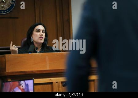 Judge MAYA GUERRA GAMBLE at the Travis County Courthouse Wednesday ...