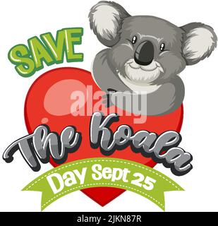 Save the koala day banner design illustration Stock Vector Image & Art ...