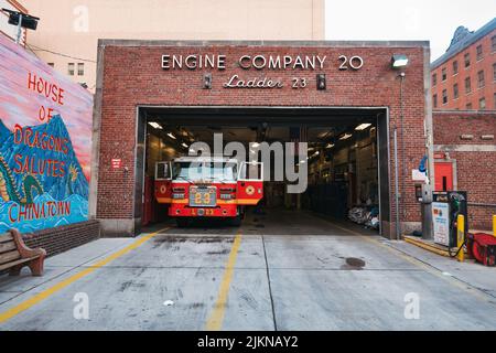 Ladder 23 fire truck inside the Philadelphia Fire Department Chinatown ...