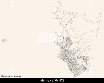 Street roads map of HAUGESUND, NORWAY Stock Vector Image & Art - Alamy