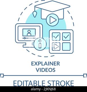 explainer video, round vector icon Stock Vector Image & Art - Alamy
