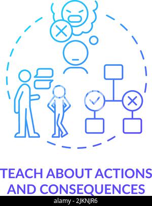 Teach about actions and consequences concept icon Stock Vector Image ...