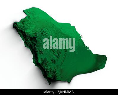 Saudi Arabia Topographic Map 3d realistic Saudi Arabia map Color ...