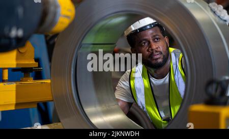 African American Heavy industry Foreman factorial worker check stock of ...