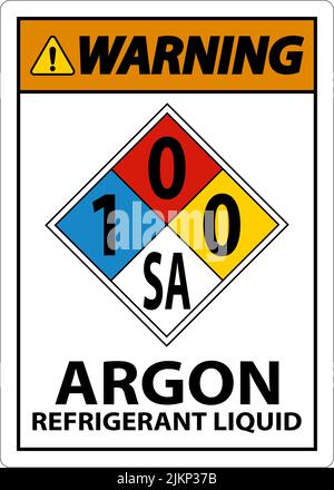 NFPA Warning Argon Refrigerant Liquid 1-0-0-SA Sign Stock Vector Image ...