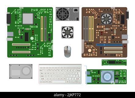 Set of spare part for personal computer. PC laptop accessories ...