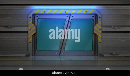 Space door or gateway. Futuristic technology background. Background for ...