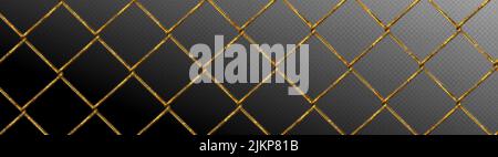 Metal fence mesh, pattern of brass wire grid isolated on transparent ...