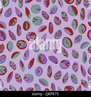 Abstract Calathea leaf vector seamless pattern background. Stylised ...