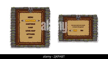 Game UI. Main Menu screen. Vector eps 10 Stock Vector Image & Art - Alamy