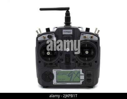 Classic style radio control aircraft remote control Stock Photo - Alamy