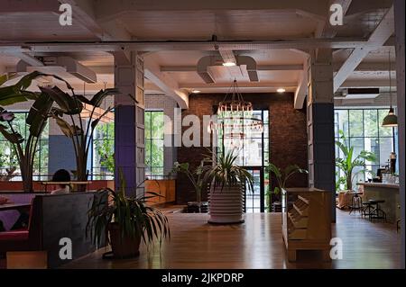 The restaurant interior of Stamba hotel in Tbilisi Georgia Stock Photo ...