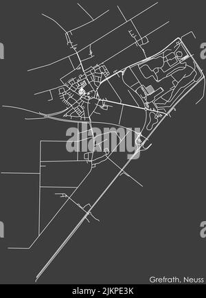 Street roads map of the GREFRATH DISTRICT, NEUSS Stock Vector Image ...