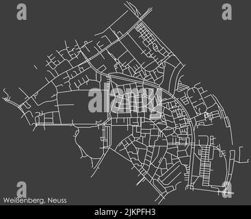 Street roads map of the WEISSENBERG DISTRICT, NEUSS Stock Vector Image ...