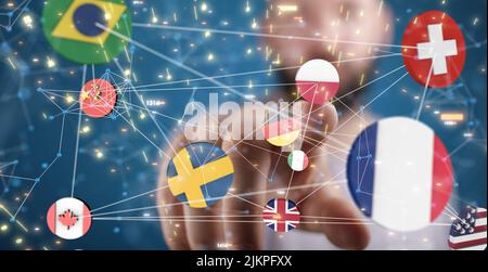 Sphere with the flags of the world - Globalization Stock Photo - Alamy