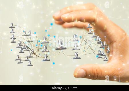 Illustration of hierarchy connection team group Stock Photo - Alamy