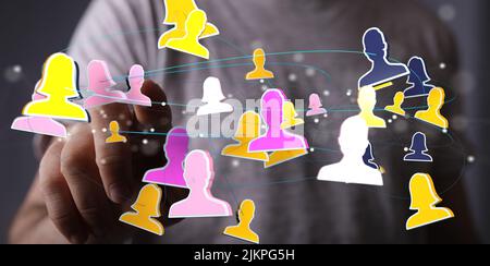 An illustration of organization chart team - network concept Stock ...