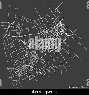 Street roads map of the ROSELLEN DISTRICT, NEUSS Stock Vector Image ...