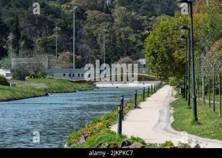 A scenic view of the Adventure Park do Jamor in Lisbon full of beauty ...