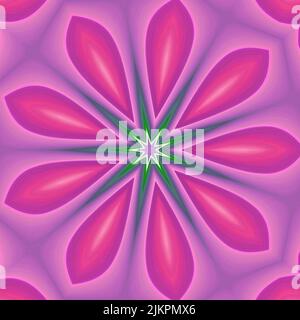 Geometric bougainvillea flowers in bright pink kaleidoscope abstract ...