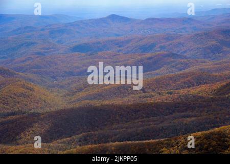 A picturesque landscape with colorful plants on the hills Stock Photo ...