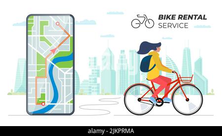City Bicycle Sharing System and Cityscape Stock Vector Image & Art - Alamy