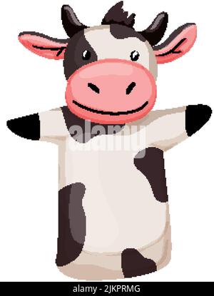 cow hand puppet cartoon vector illustration Stock Vector Image & Art ...