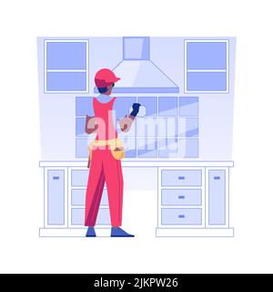 Furniture installation isolated concept vector illustration. Men ...