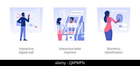Interactive teller machine isolated cartoon vector illustrations Stock Vector Image & Art - Alamy