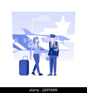 Meeting VIP passenger isolated concept vector illustration. Private jet ...