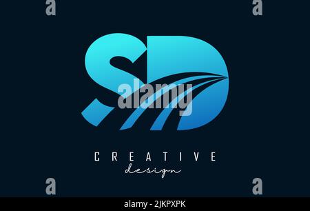 SD Letter Design with Creative Cut and Colorful Rainbow Texture. SD ...