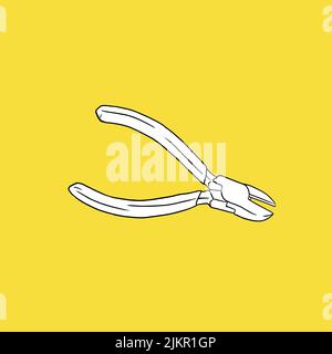 Nippers or Diagonal Cutters. Hand Draw. - Vector Stock Vector Image ...
