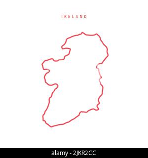 Ireland country simplified map. Thin black outline contour. Simple ...